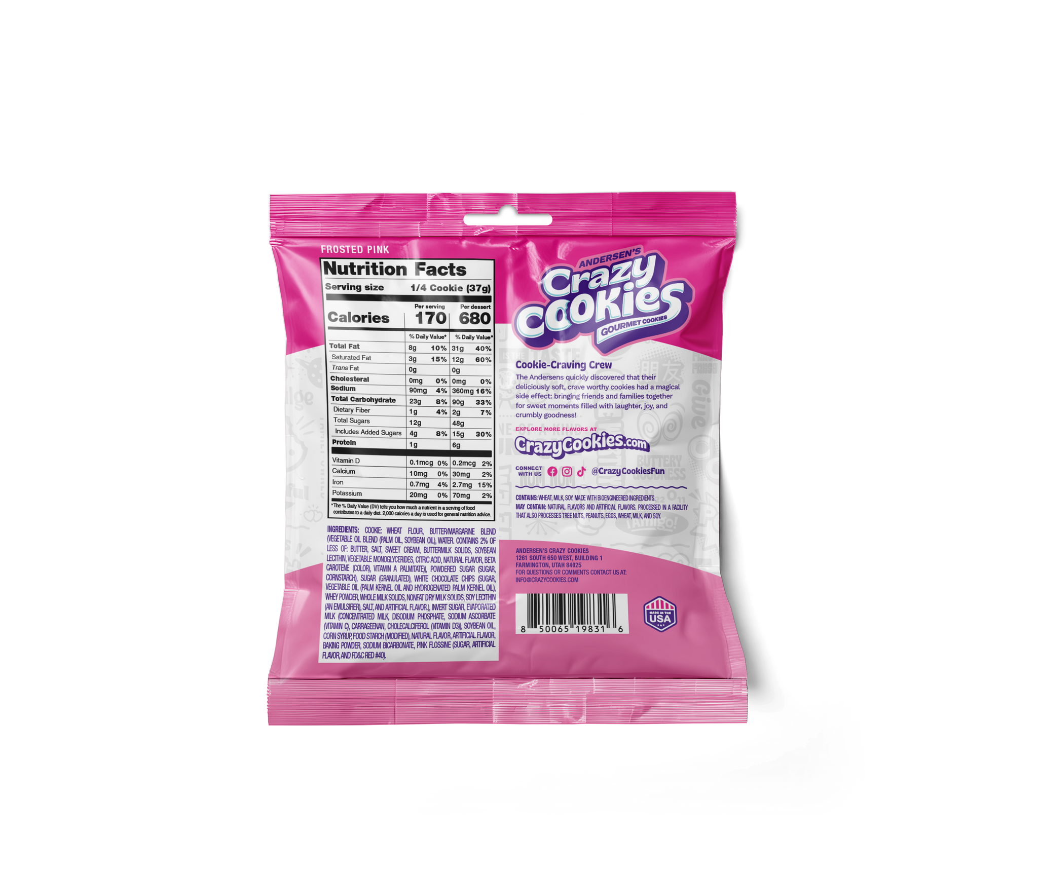 COMING SOON! Gourmet Pink Frosted Cookie | Crazy Cookies – Andersen's ...